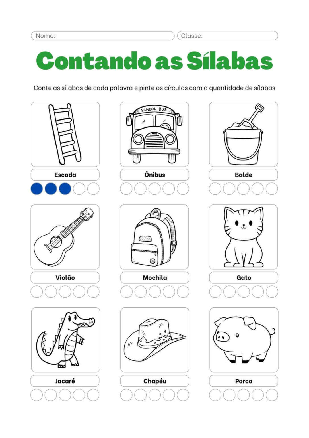 Atividades de Separação de Sílabas 1º, 2º e 3º Ano p/ Imprimir