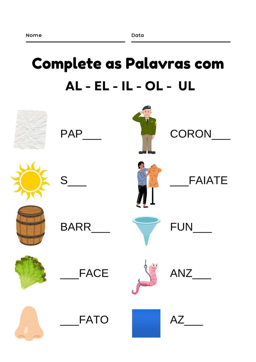 Atividades com Sílabas Complexas 1º, 2º e 3º Ano para Imprimir