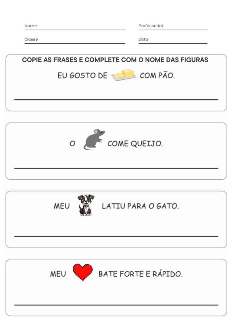 Atividades de Formação de Frases para 2º e 3º Ano